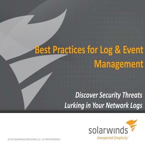 Best Practices for Log & Event Management | PPTX
