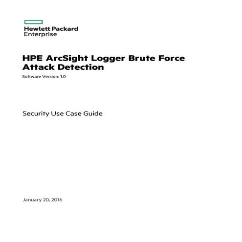 Logger Brute Force Attack Detection Security Use Case User's Guide | PDF