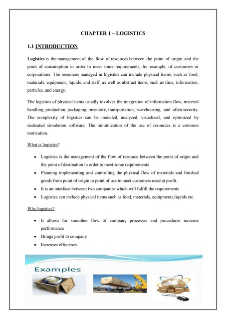 Introduction to Logistics Management | PPT