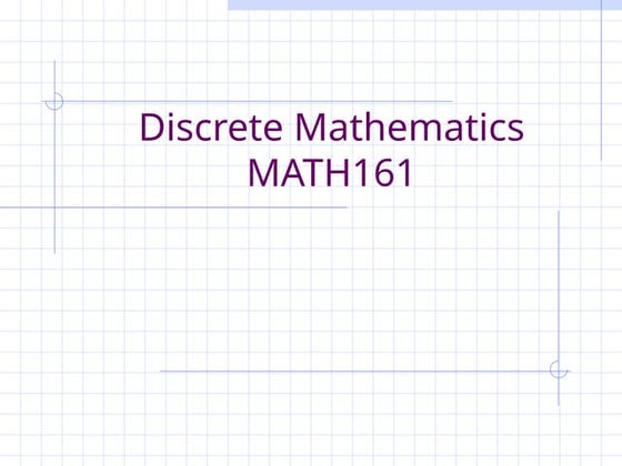 Discrete Structures. Lecture 1 | PDF