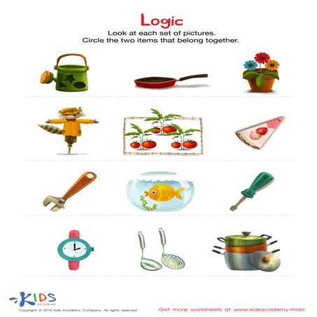 Logic worksheets for kids - Third Wheel | PDF