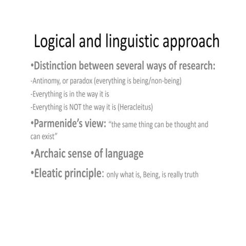 Logical And Linguistic Approach Ppt