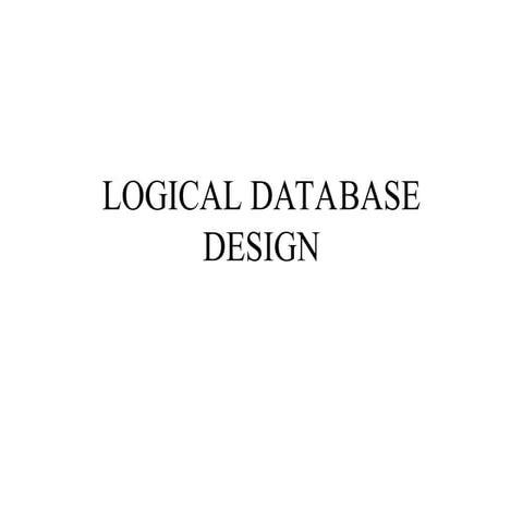 logical database design presentation ll | PPT
