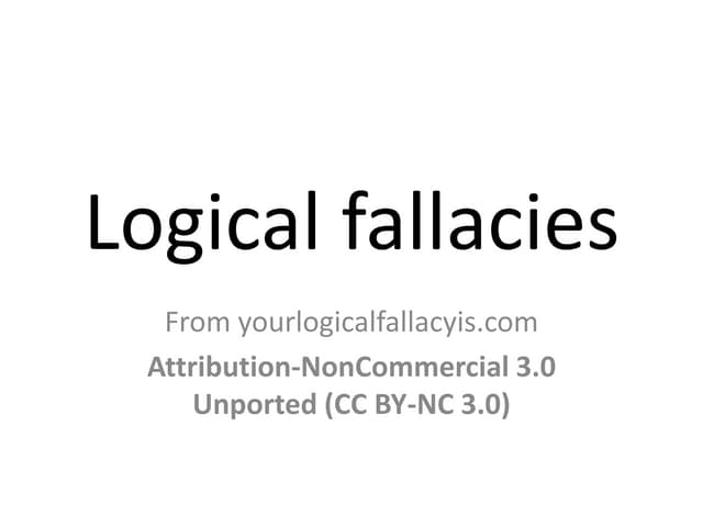 9 Logical Fallacies | PPT