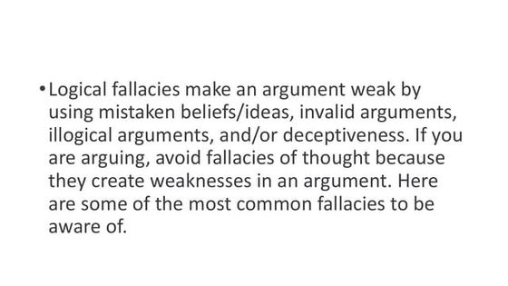 Chapter 5 fallacies | PPT