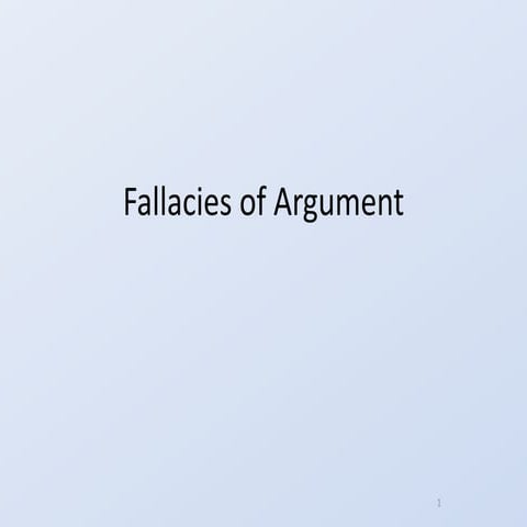 English 104: Fallacies of Argument | PPT