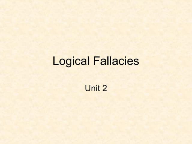 Logical Fallacies | PPTX