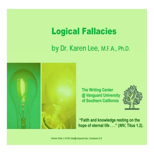 Logical fallacies ppt[1] | PDF | Educational Assessment | Education