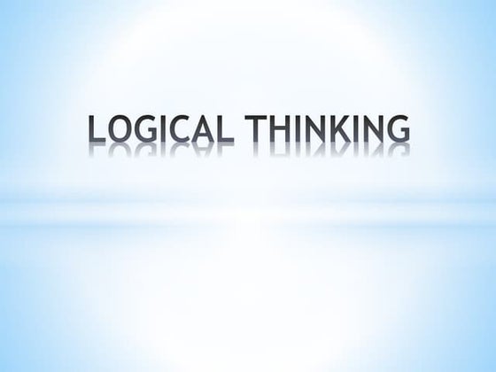 Logic Reasoning | PPT