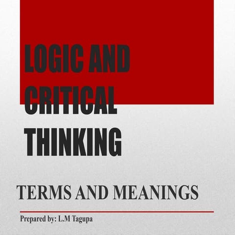 LOGIC AND CRITICAL THINKING | PPTX
