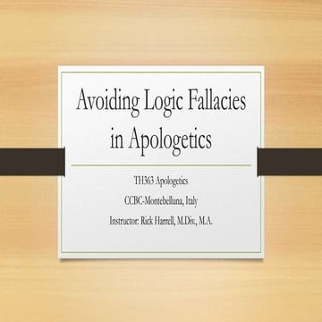 Logic Fallacies and Apologetics | PPTX