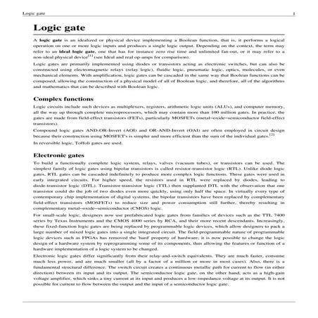 Logic gates | PDF