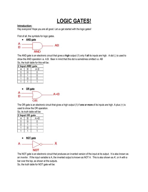 Logic gates | PPTX