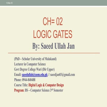 Logic gates | PDF | Programming Languages | Computing