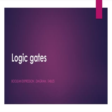 Logic gates Logic Gates: Building Blocks of Digital Electronics | PPTX