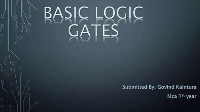 Physics Investigatory project Class 12 Logic Gates