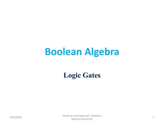 Logic Gates Presentation Ppt