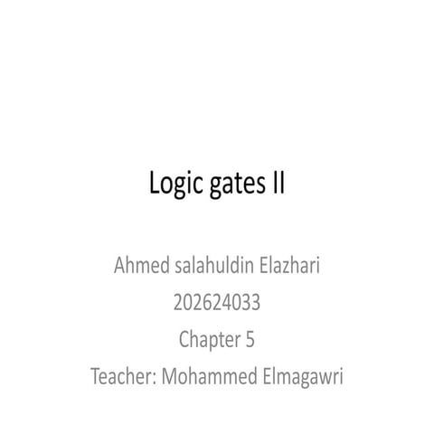 Logic gates II presentation | PPT