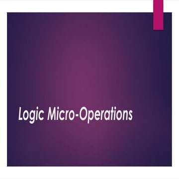 Logical micro-operations | PPTX