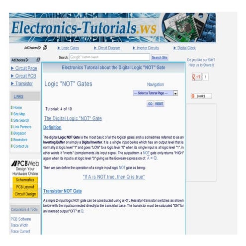 Logic Not Gate Tutorial With Logic Gate Truth Table Ppt