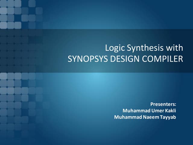 Synthesis and Optimization in Vlsi design | PDF