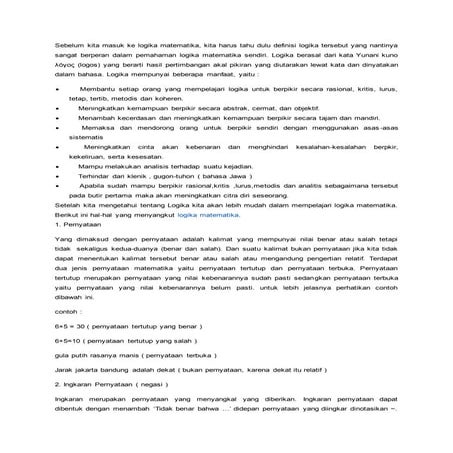 Logika matematika | DOCX