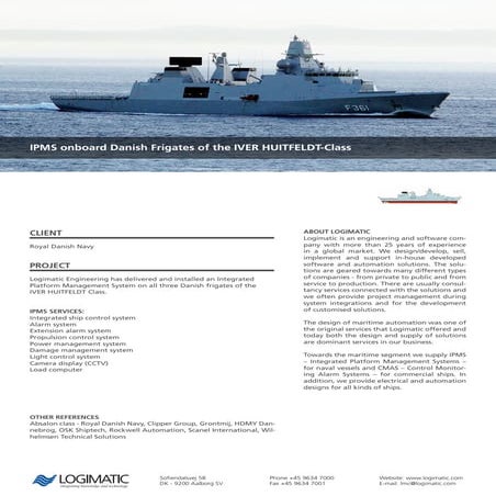 Logimatic Engineering - Fact sheet IPMS on Danish Frigates | PDF