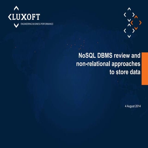 Артем Логинов "NoSQL DBMSs review and non-relational approaches to ...