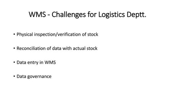 Wms functions & differentiators | PPTX | Logistics | Business