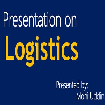 Introduction to Logistic | PPTX
