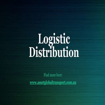 Logistic Distribution | PPTX