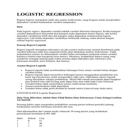 Logistic regression | DOCX