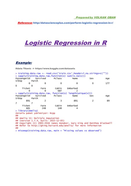 Logistic Regression with R | PDF