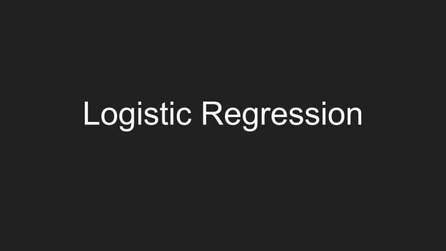 Logistic regression in Machine Learning | PDF