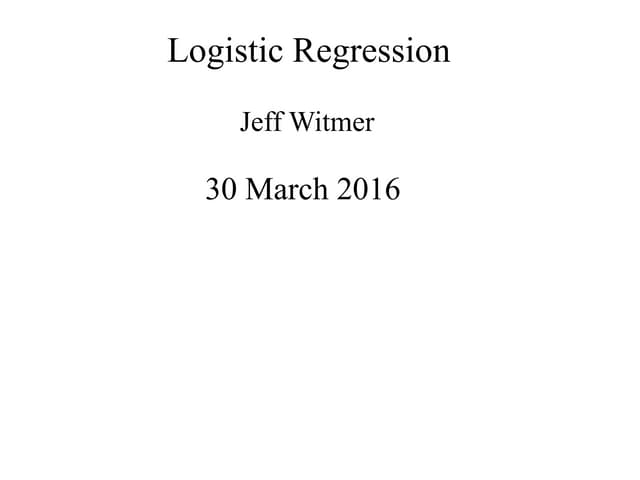 Unconditional Binary Logisticregressionppt