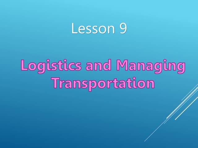 powerpoint on transportation | PPTX