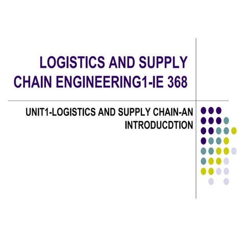 Logistics and Supply Chain Management note | PDF