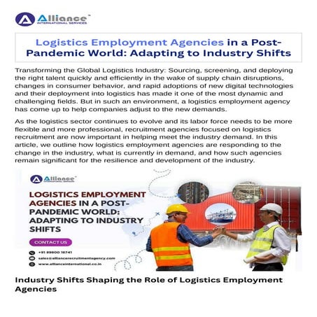 Logistics Employment Agencies in a Post-Pandemic World Adapting to ...