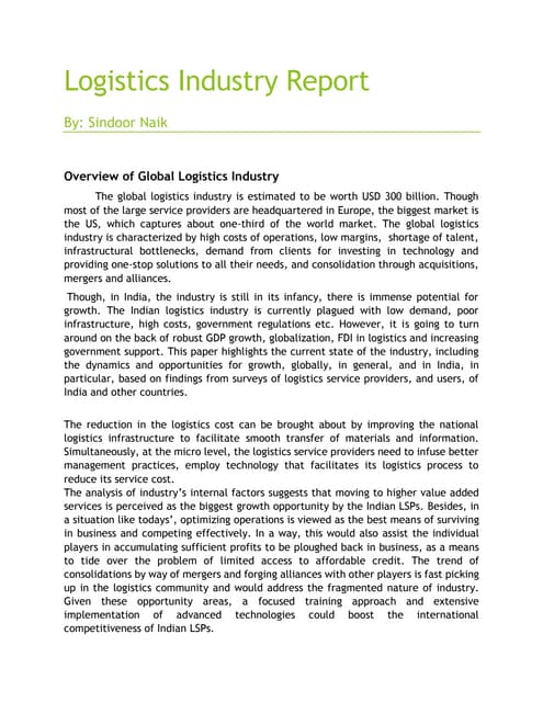 Logistics LOA | PDF | Logistics | Business