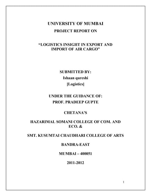 Air cargo logistics | PPTX