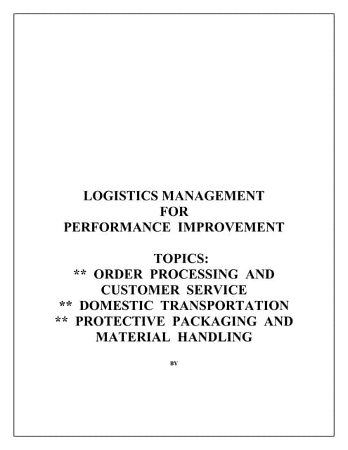 Logistics LOA | PDF | Logistics | Business