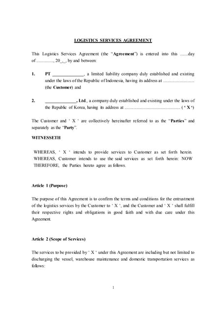 Logistics Services Agreement- CLEAN DRAFT.docx