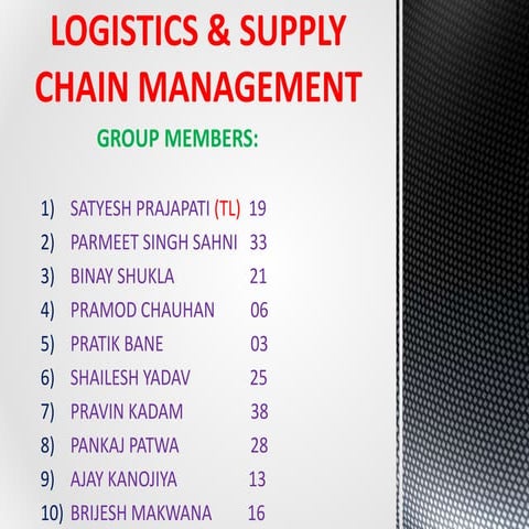 Logistics & supply chain management | PPTX