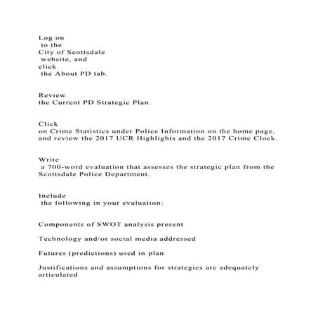 Resources Scottsdale Police Department Strategic Plan, Week | DOCX