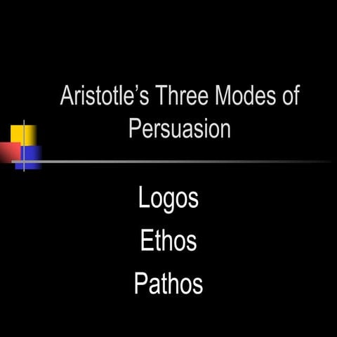 Aristotle's Modes of Persuasion: Logos, Ethos, Pathos | PPTX