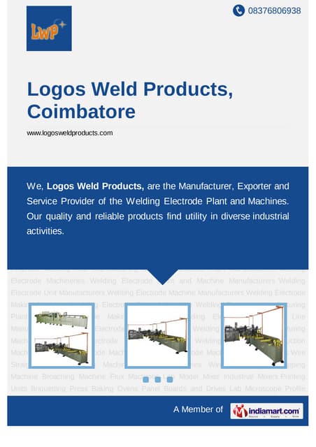 Welding Electrode Making Machine By Deccan Dynamics | PDF