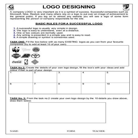 Creating logo worksheet | PDF