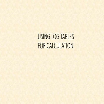 using log tables | PPTX