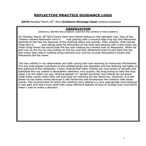 Guidance log template one | DOCX