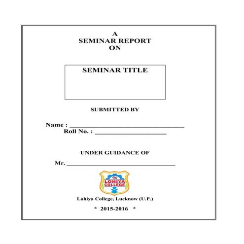 Sample seminar report | PDF
